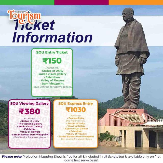 Statue of Unity Ticket Price, Timings - The Unity Tourism